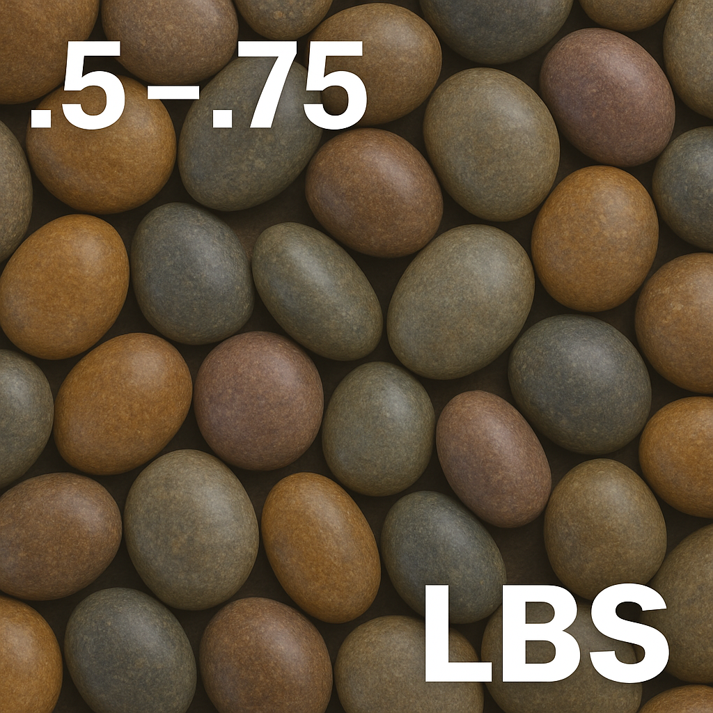 1284 LBS Smooth Stone Med Rocks - Model Railroad Ballast