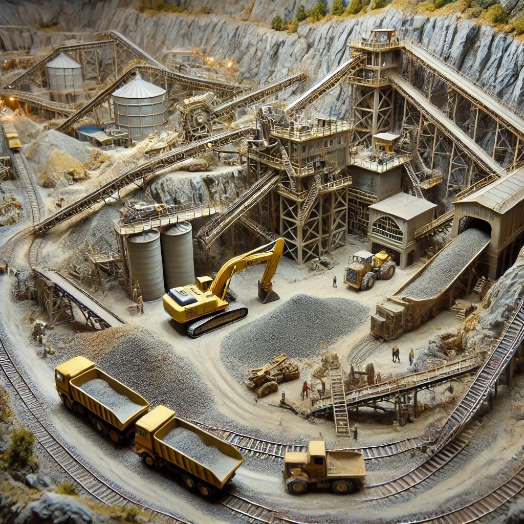 Modeling a Quarry Operation with Working Machinery - Model Railroad Ballast