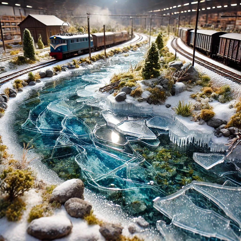 Simulating Water and Ice Effects - Model Railroad Ballast